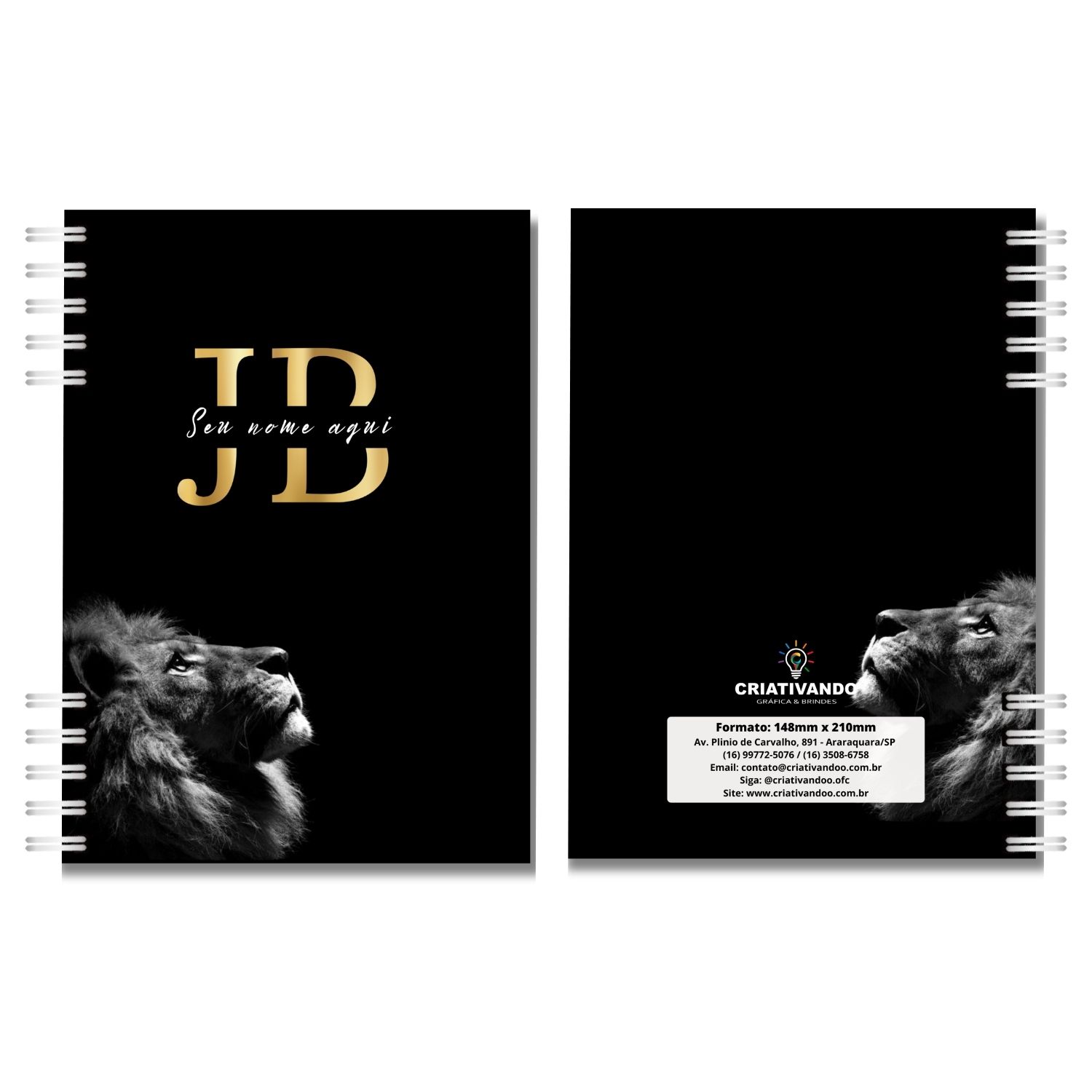 Agenda Executiva Leão de Judá 2026 Personalizada com Nome | A5